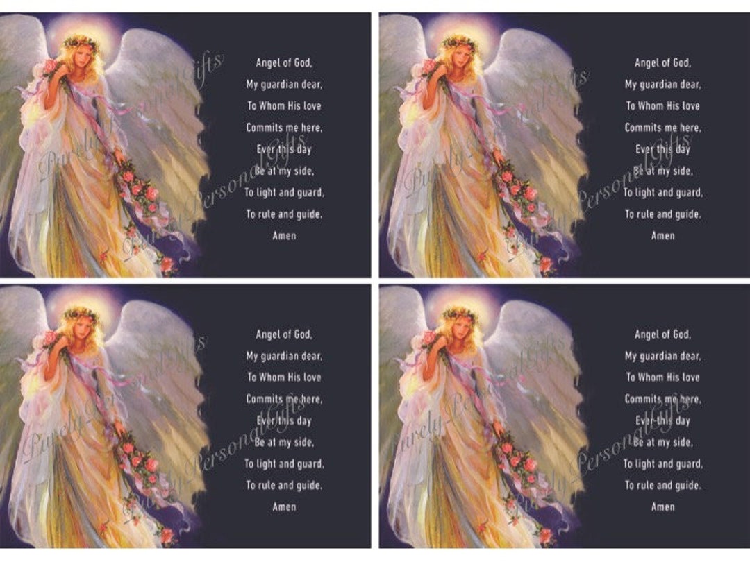 Angel Prayer Card Collage Sheet, Instant Download Prayer to the ...