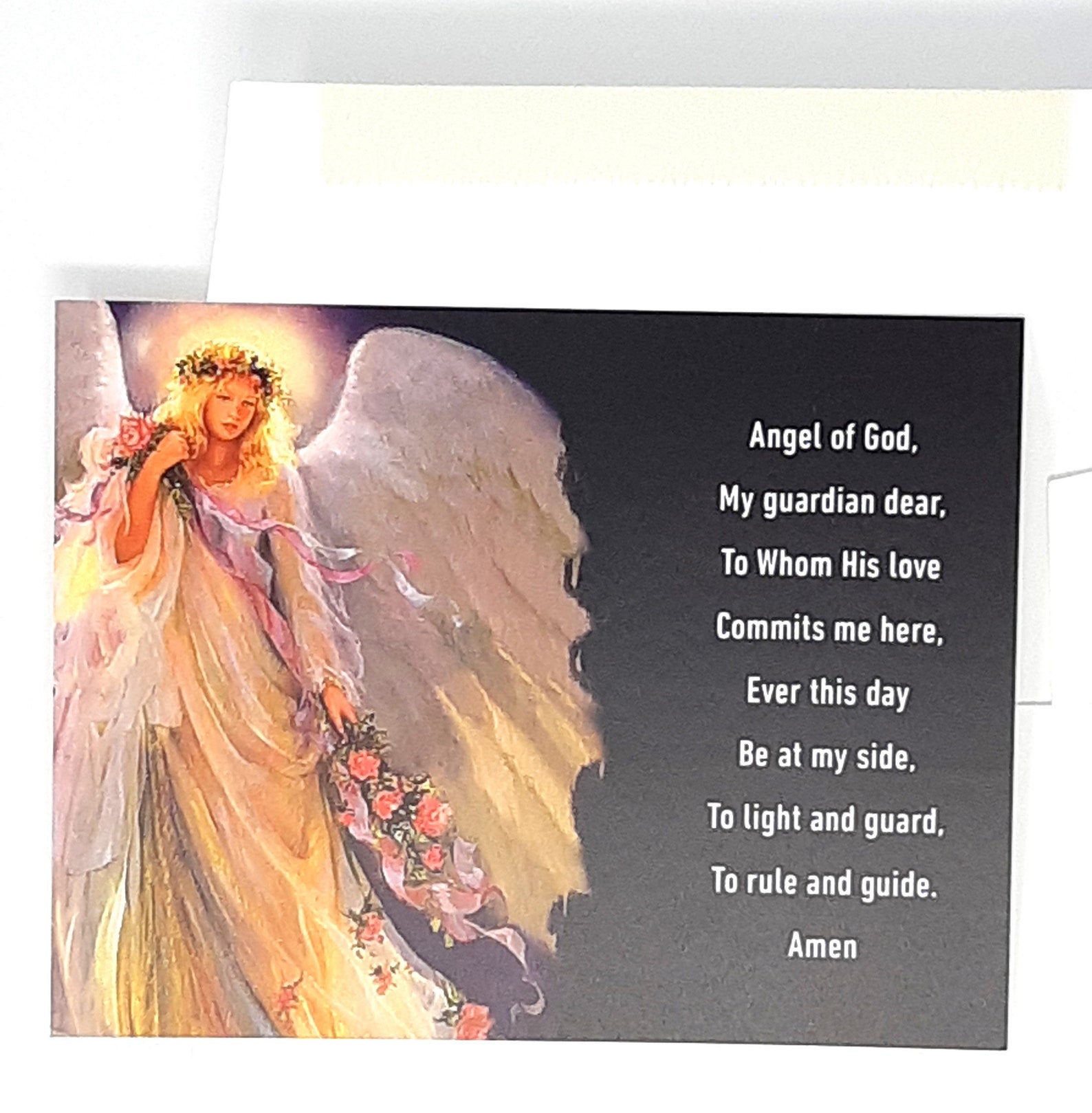 Angel Prayer Card With Envelope Prayer to Guardian Angel | Etsy