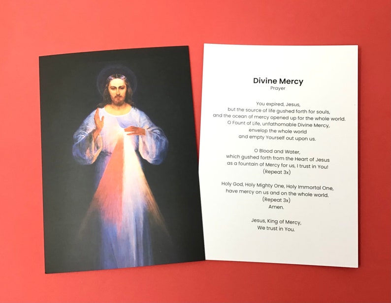 Divine Mercy Prayer Card Jesus Divine Mercy Divine Mercy - Etsy