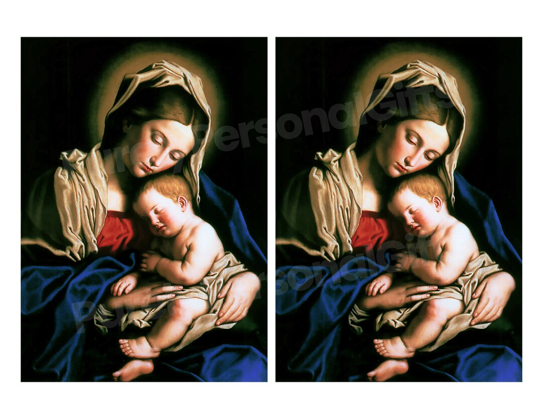 Printable Blessed Mother Mary and Baby Jesus Collage Digital Download ...