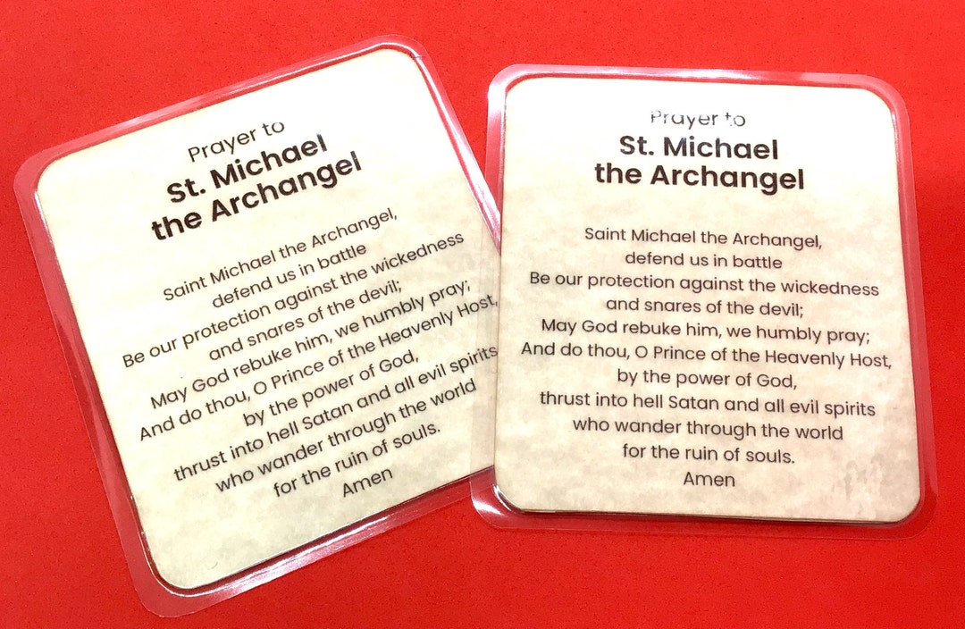 5 Prayer Cards to Archangel Michael, Laminated St. Michael the ...