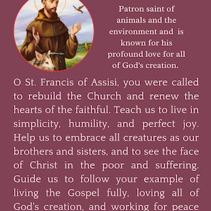 Printable St. Francis of Assisi Prayer Cards Instant Download Set of 4 - Etsy Canada