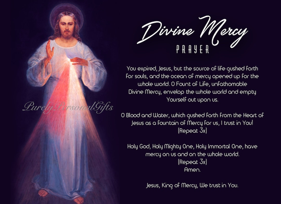 Digital Download Divine Mercy Prayer, Printable Divine Mercy Chaplet ...