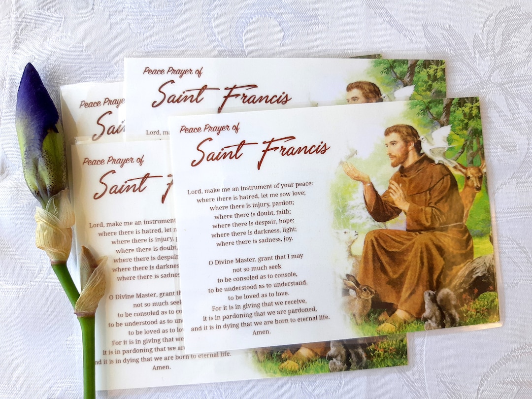 Saint Francis Of Assisi Prayer Cards St Francis Prayer Prayer Cards Religious T Catholic