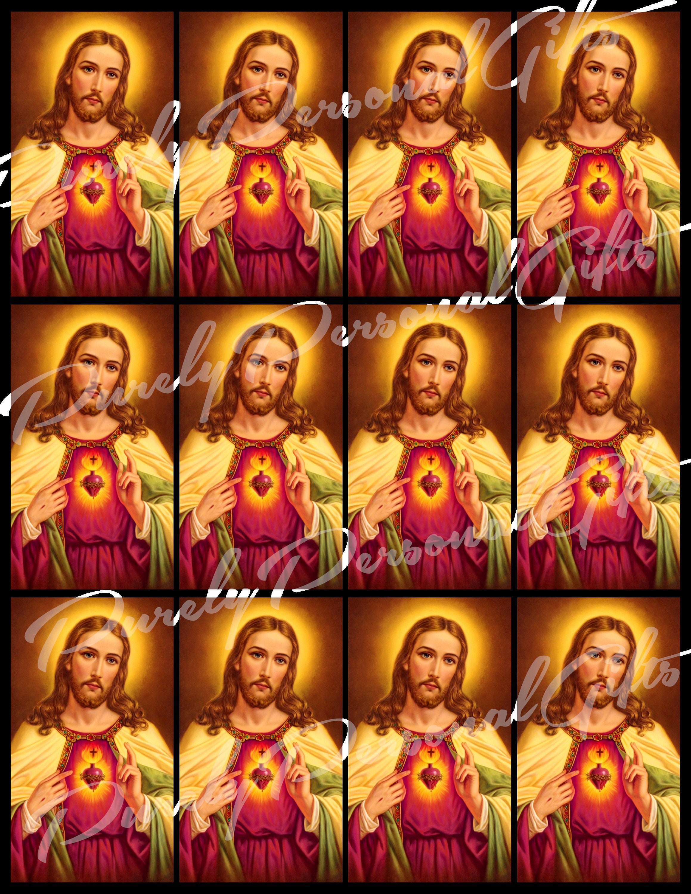 Sacred Heart of Jesus Journal Cards | Etsy