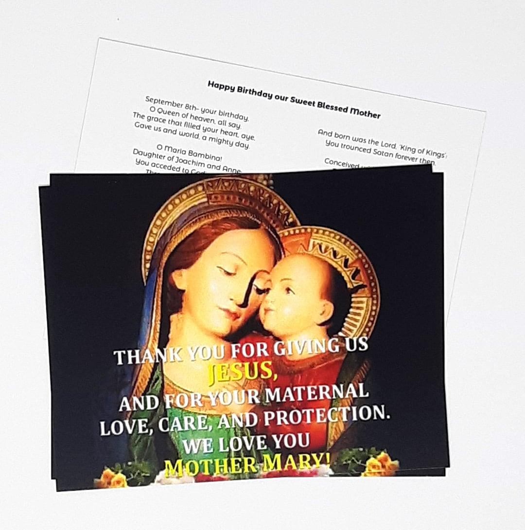 Blessed Virgin Mary Prayer Cards Blessed Mary Holy Cards - Etsy