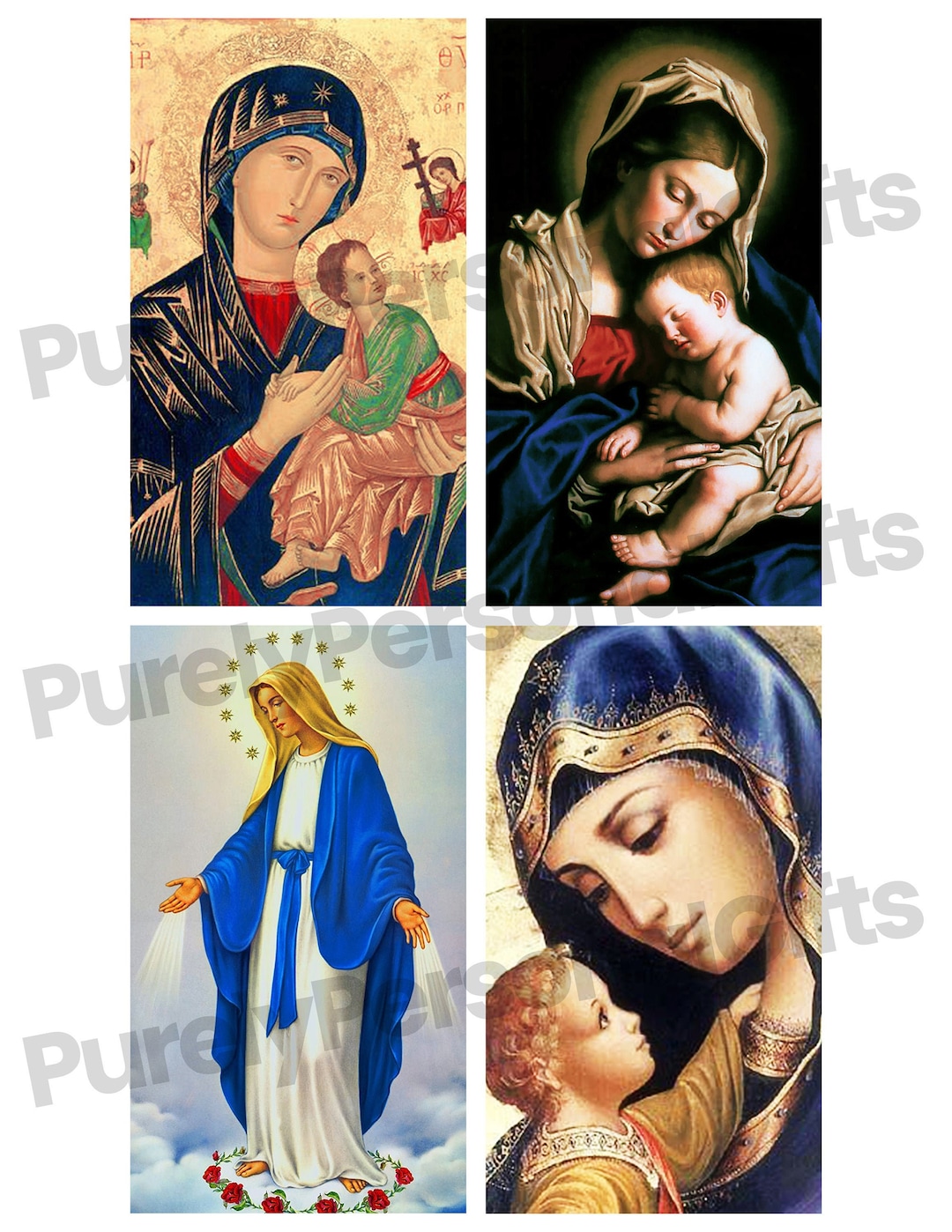 Blessed Mother Mary Collage Sheet Digital Download - Etsy