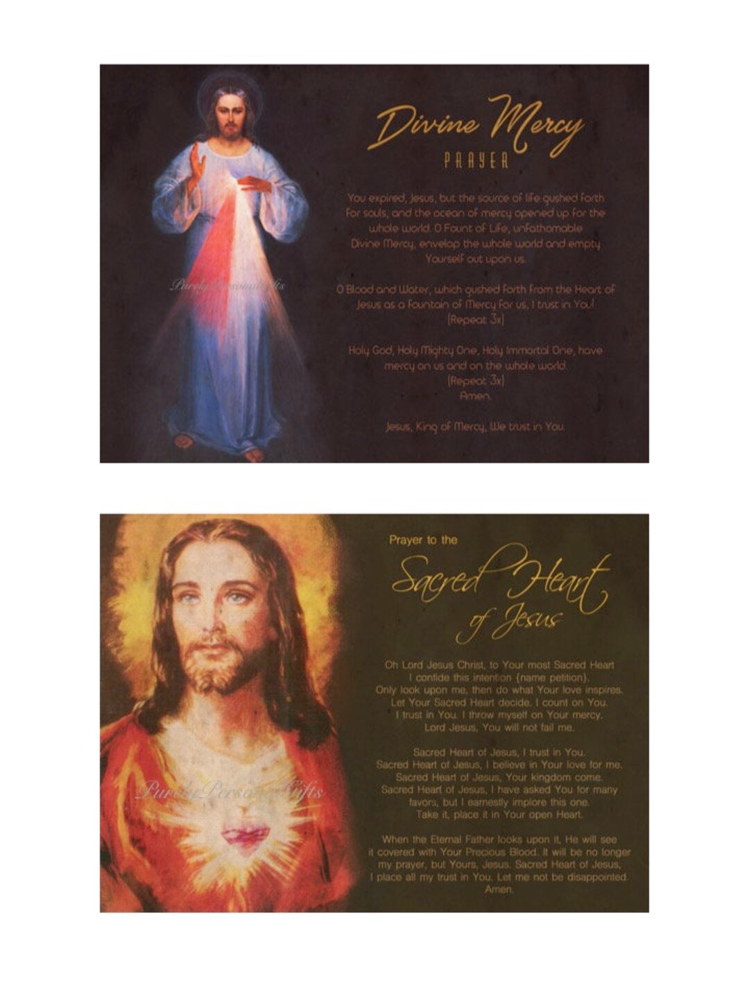 Digital Download Divine Mercy, Printable Sacred Heart of Jesus ...