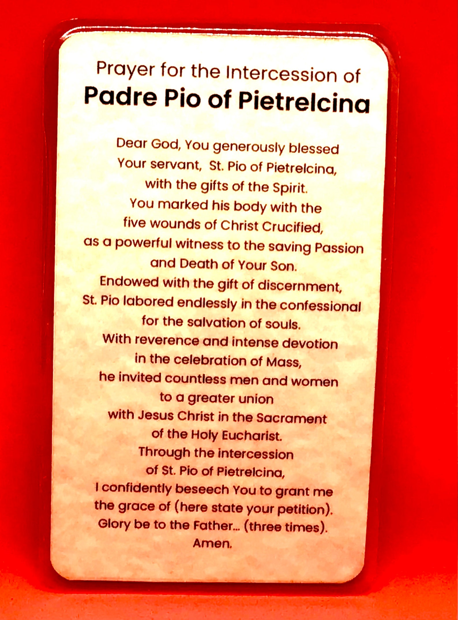 5 Prayer Cards for the Intercession of Padre Pio of - Etsy