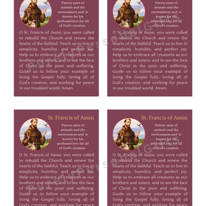Printable St. Francis of Assisi Prayer Cards Instant Download Set of 4 - Etsy Australia