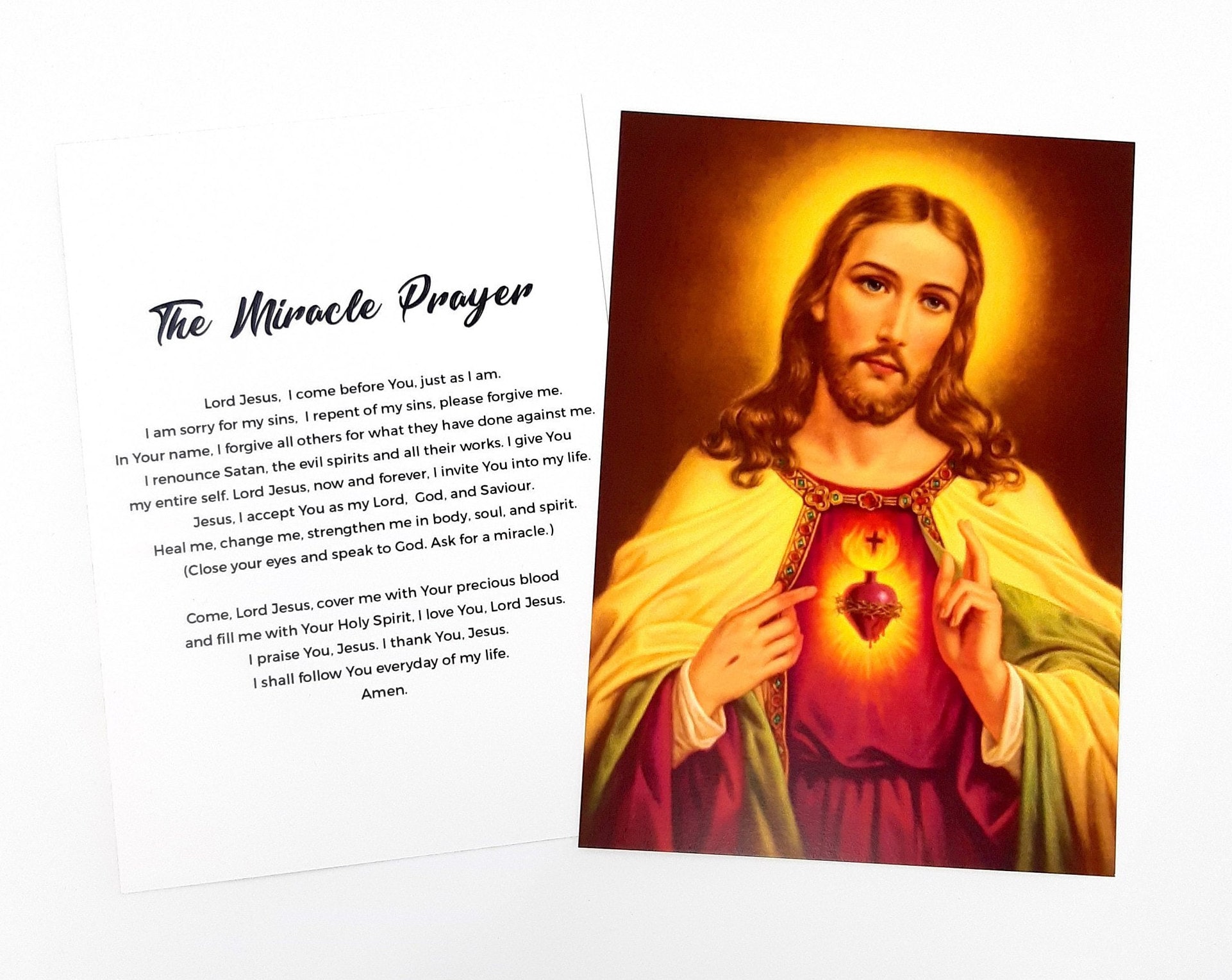 The Sacred Heart of Jesus Prayer Card Sacred Heart of Jesus - Etsy Ireland