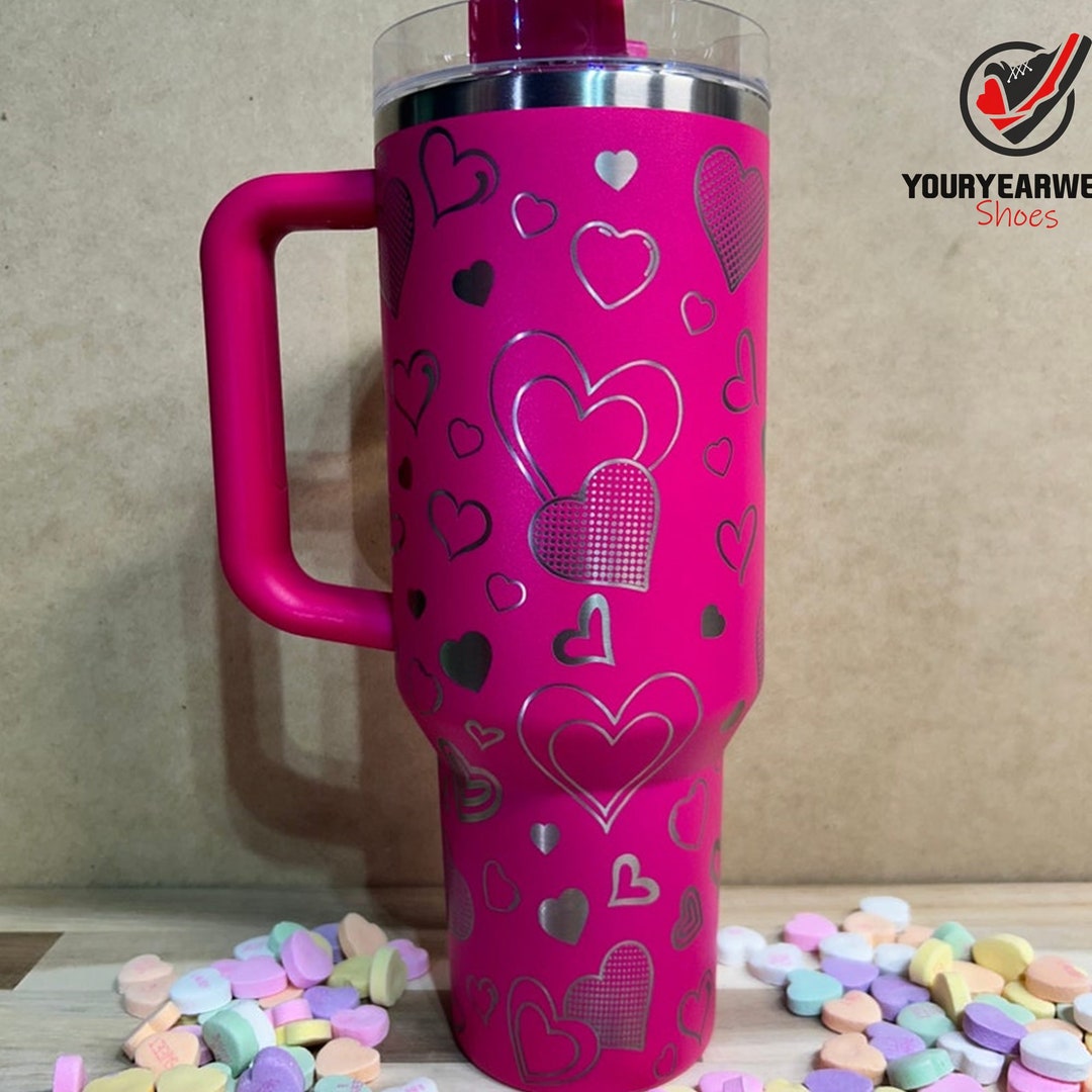 40oz Valentines Target Stanley Tumbler With Heart Engraving - Etsy