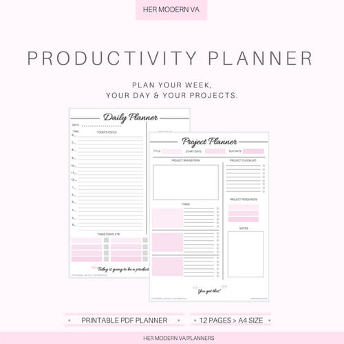 Productivity Planner Weekly Goal Planner Weekly Planner - Etsy
