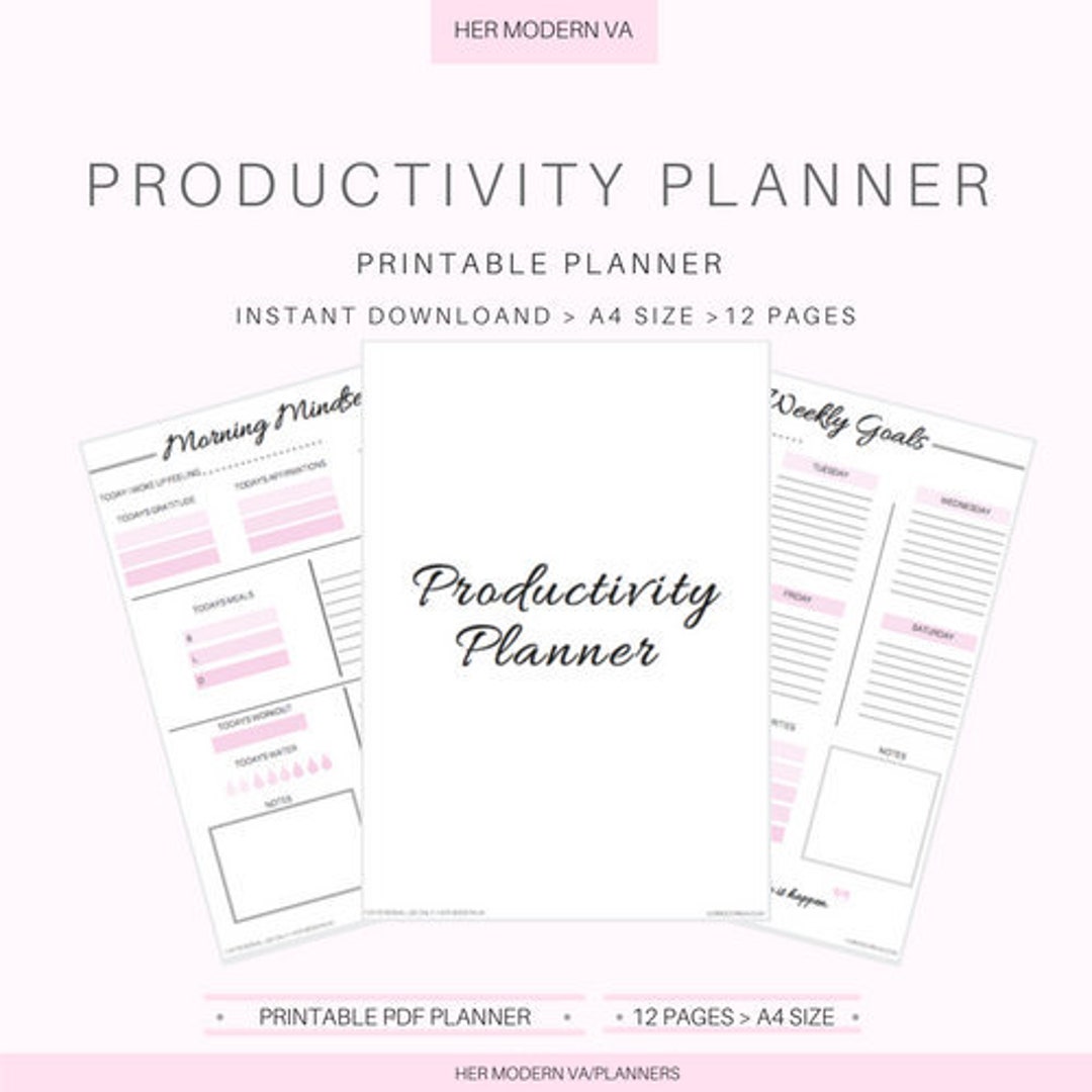 Productivity Planner, Weekly Goal Planner, Weekly Planner, Daily ...
