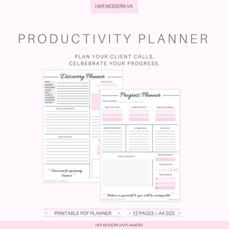 Productivity Planner, Weekly Goal Planner, Weekly Planner, Daily ...