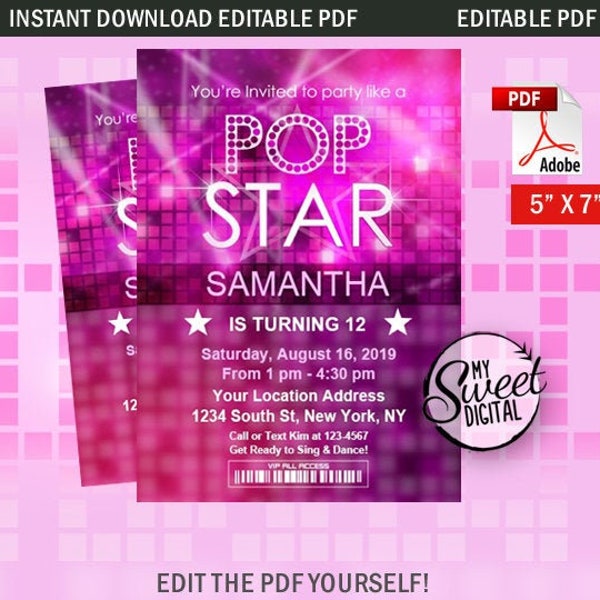 Pop Star Party - Etsy