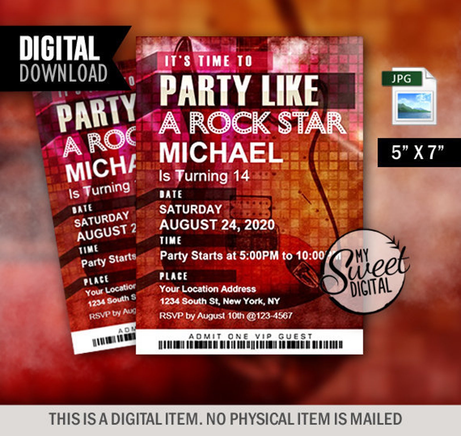 Band Music Party Birthday Flyer Invitation Teen Invite Theme - Etsy