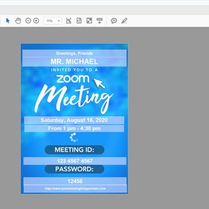 Instant Download Zoom Meeting Invitation, Video Conference Party Invite ...