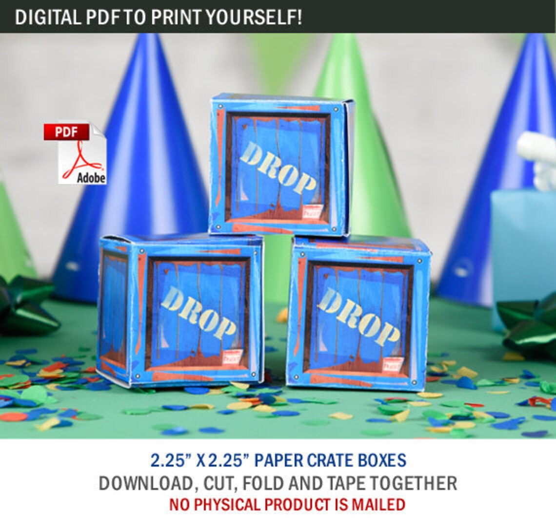 Instant Download Video Gamer Supply Drop Box Birthday Party - Etsy