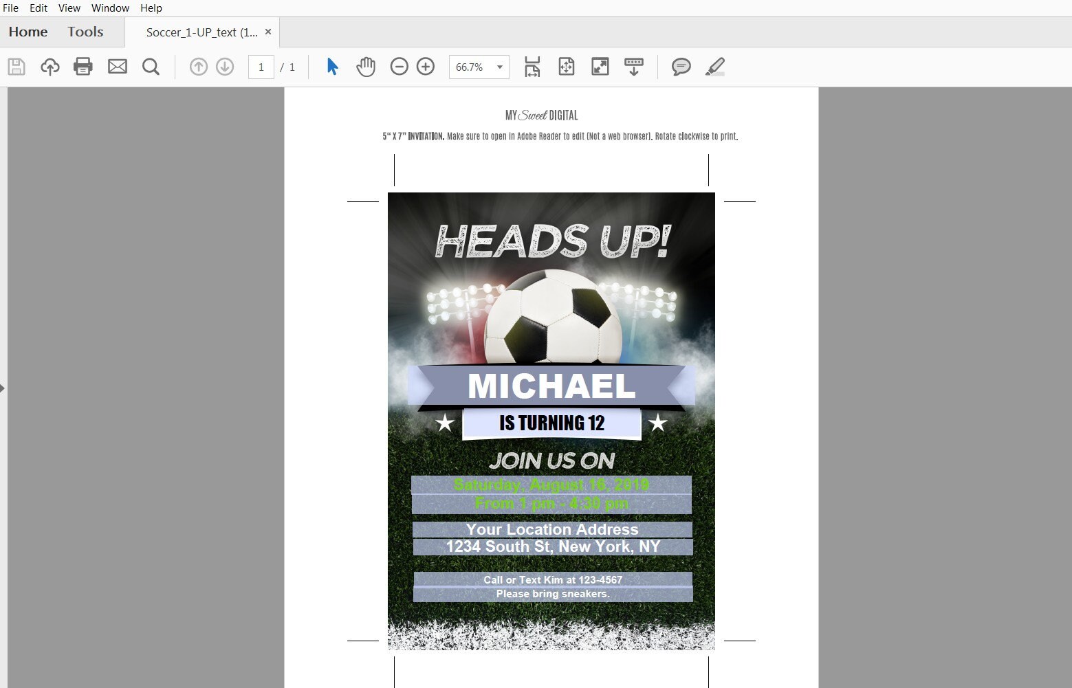 Instant Download Soccer Invitation Sport Game Invite Theme - Etsy