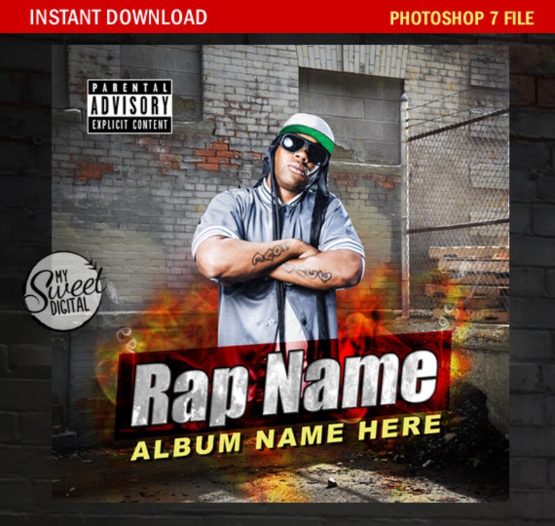 Music, Rap, Hip Hop, Album Cover Art Template Design - Song Album Cover ...