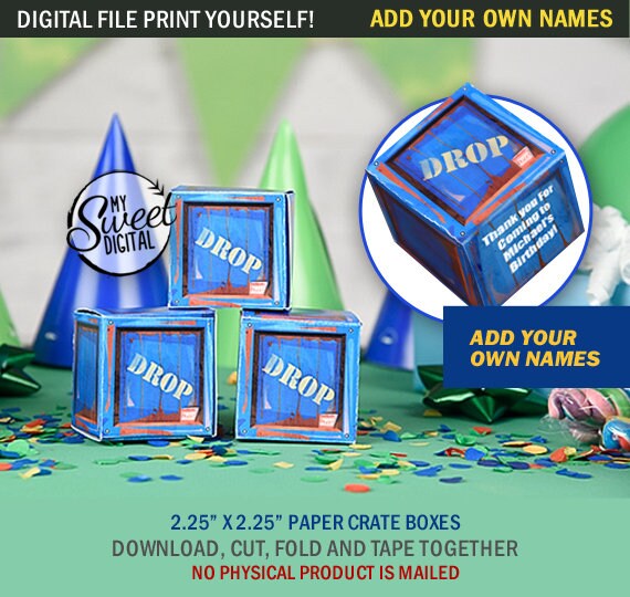 Instant Download Video Gamer Supply Drop Box Birthday Party - Etsy