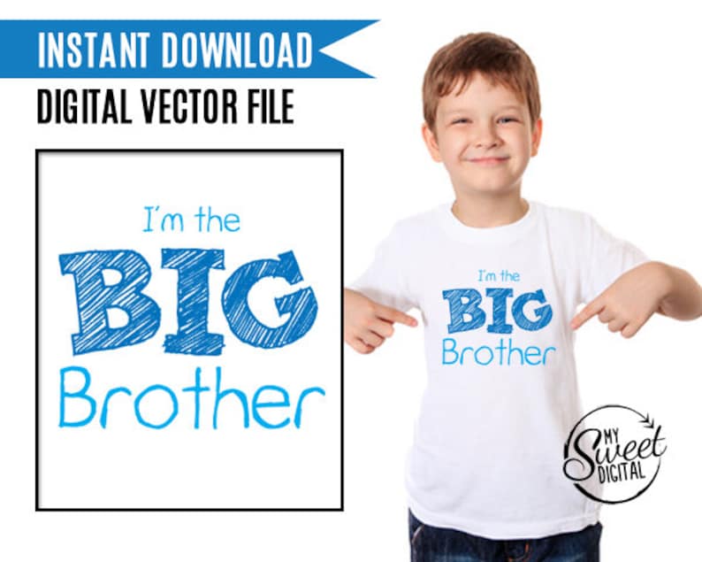 I'm the Big Brother Graphic Typography Design Instant | Etsy