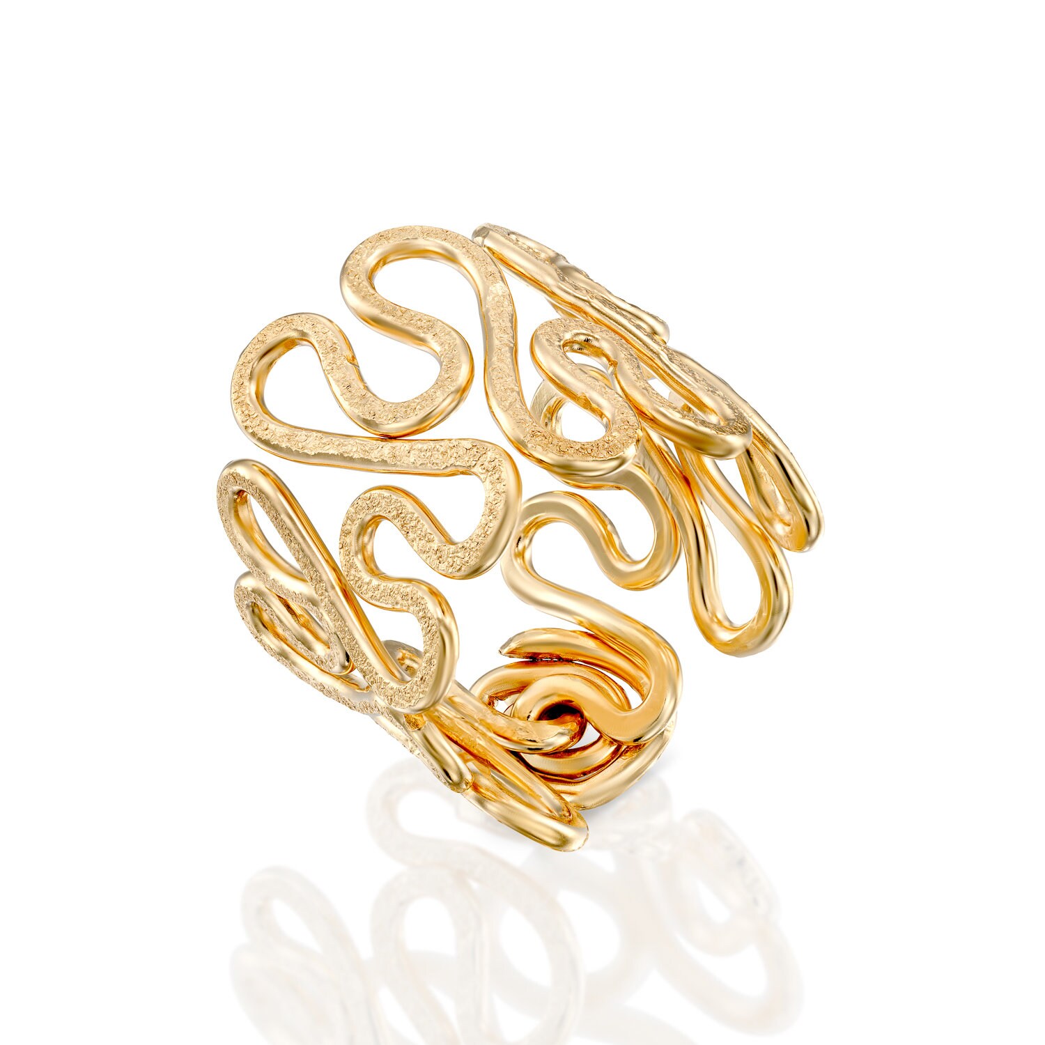 SPIRA Handcrafted Unique Contemporary Design Two Tone 14K Gold | Etsy