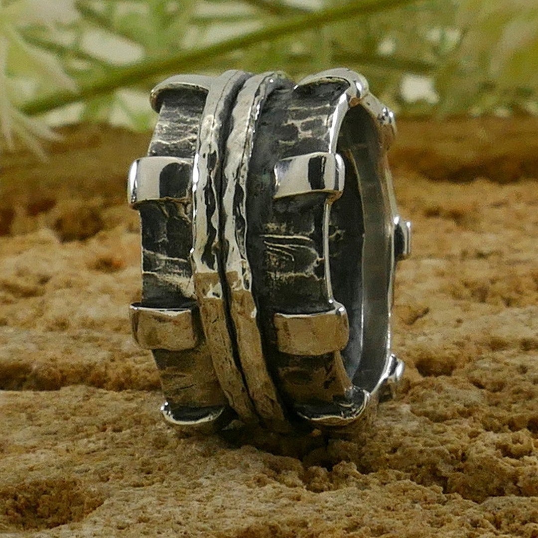 SPIRA Unique Handcrafted Spinner Ring Contemporary Design 925 Sterling ...