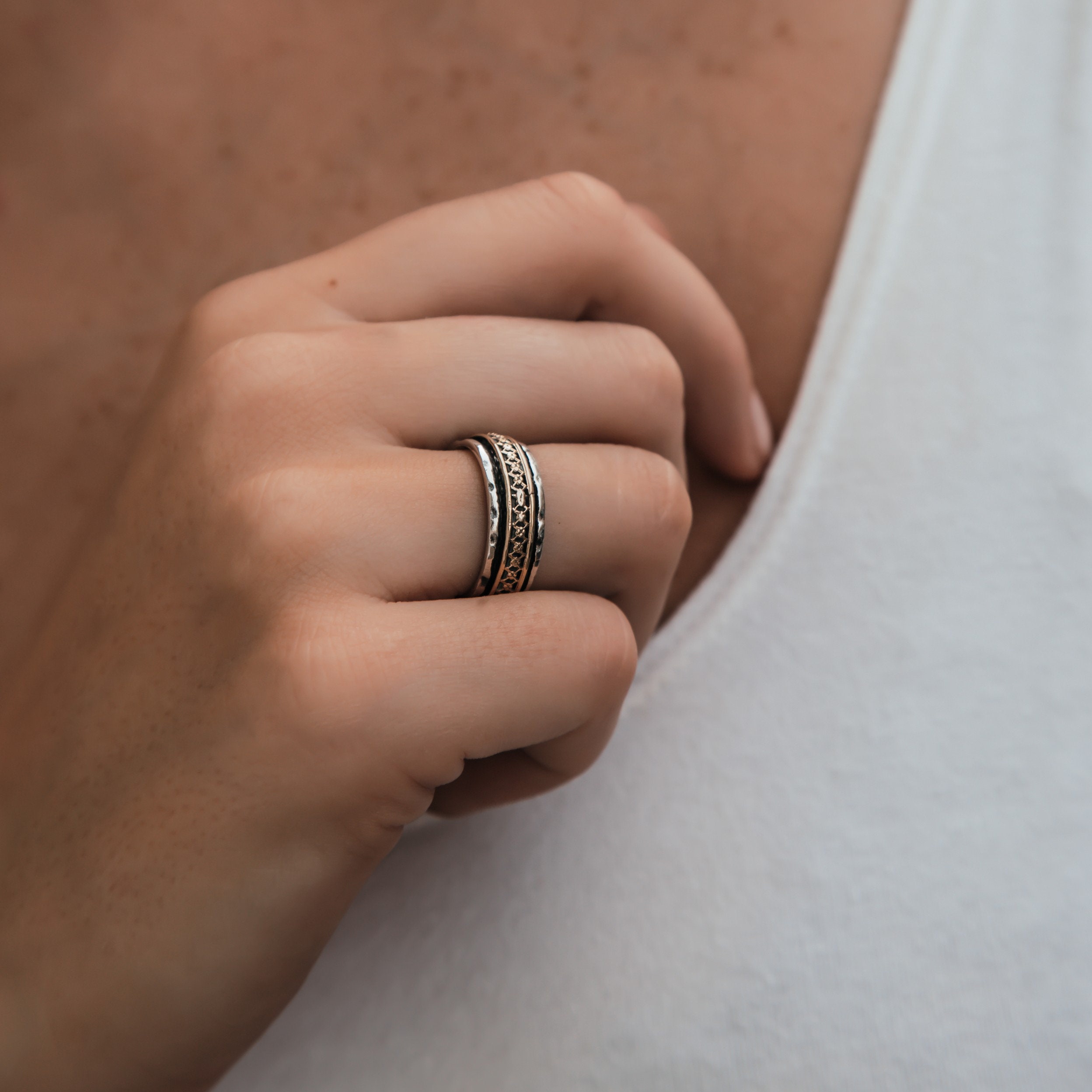 SPIRA Handcrafted Engagement ring Vintage Design Two Tone | Etsy