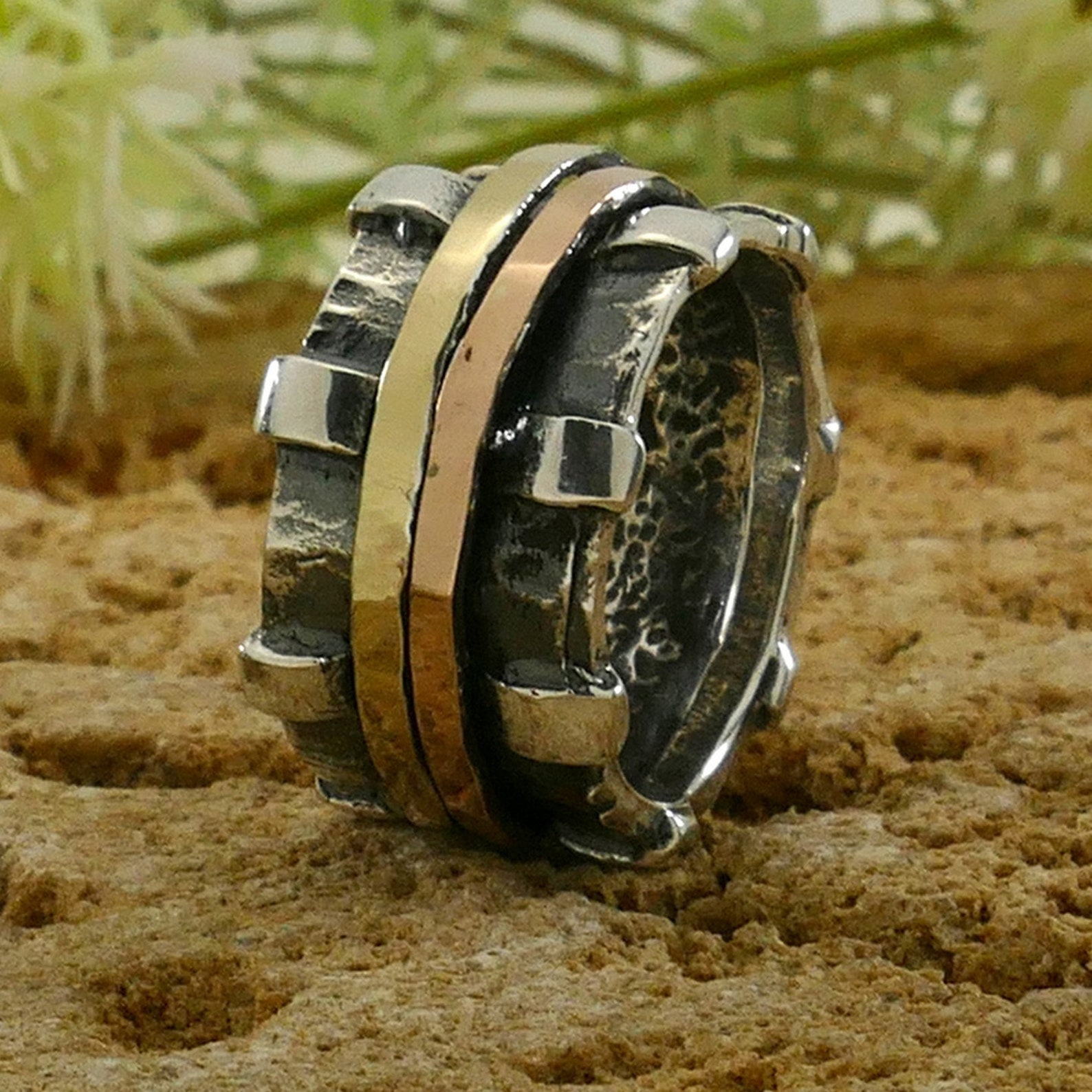 SPIRA Handcrafted Contemporary Design Two Tone Solid 9k Yellow - Etsy