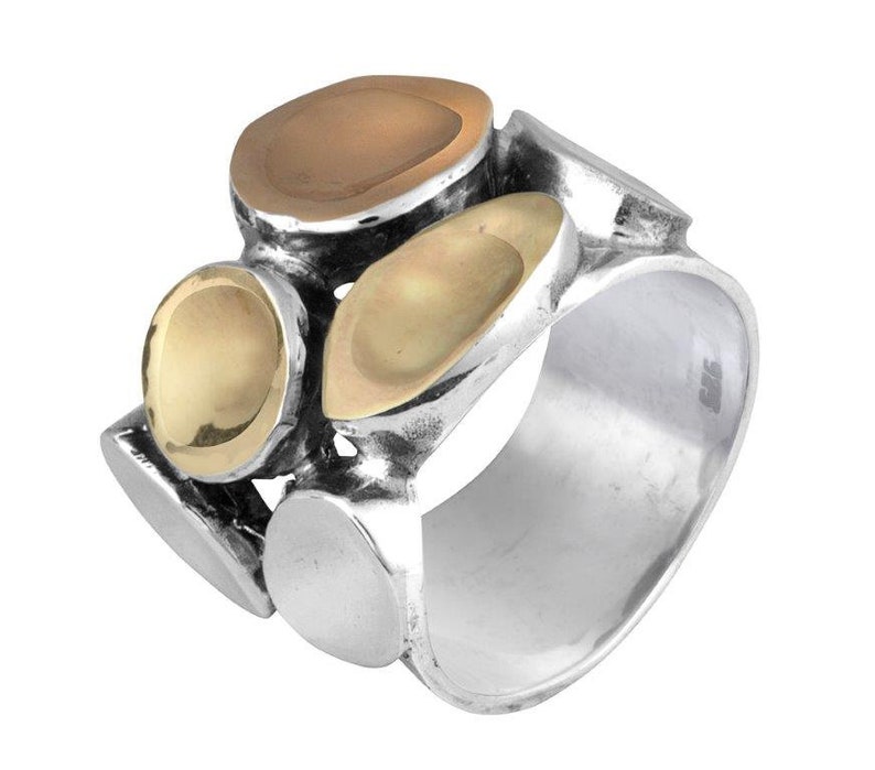 SPIRA Handcrafted Contemporary Design Two Tone Solid 9k Yellow & Rose ...