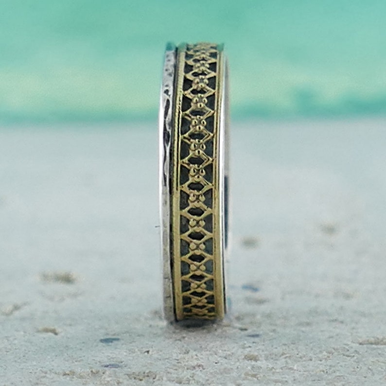 SPIRA Handcrafted Vintage Design Two Tone Solid 9k Yellow Gold&925 ...