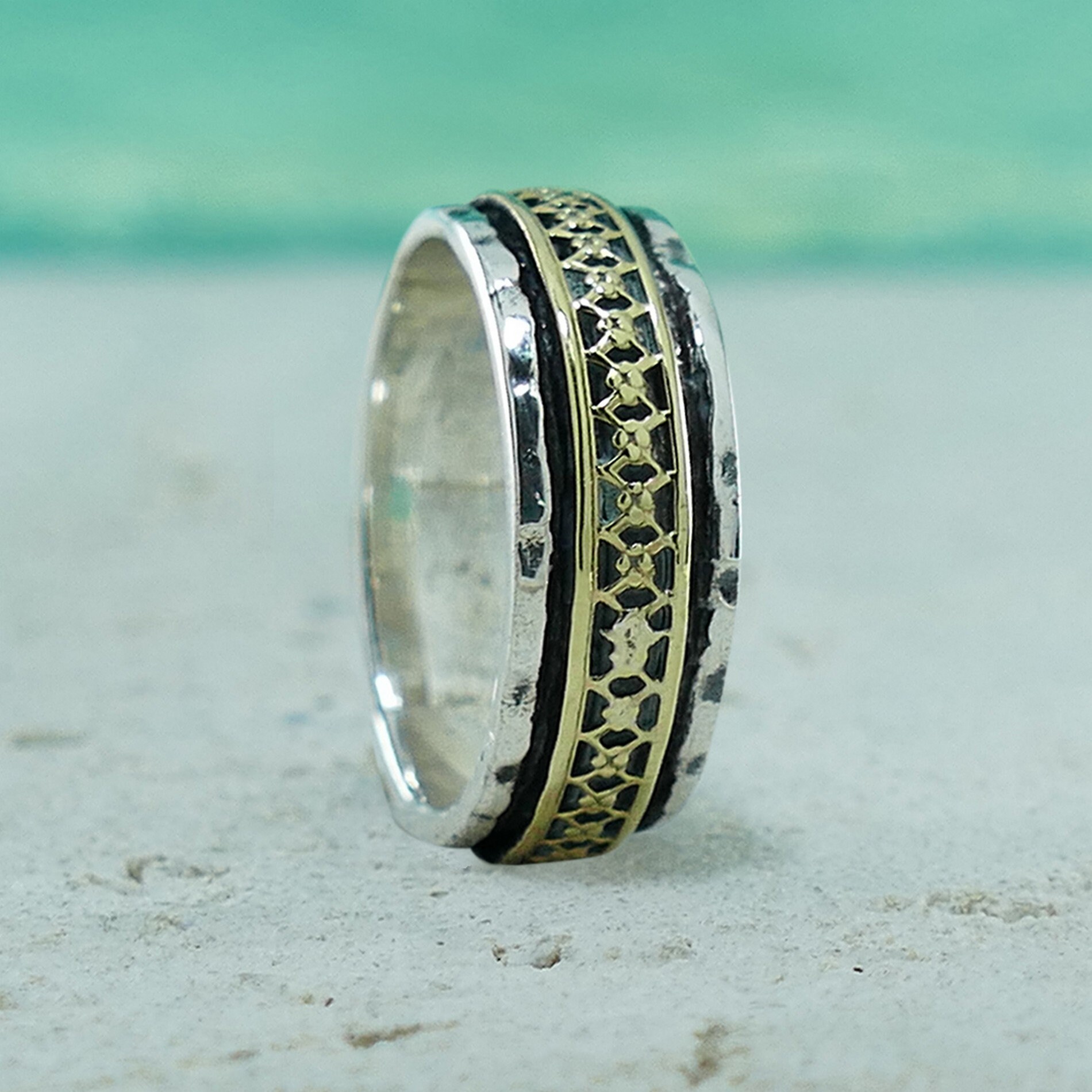 SPIRA Handcrafted Engagement ring Vintage Design Two Tone | Etsy