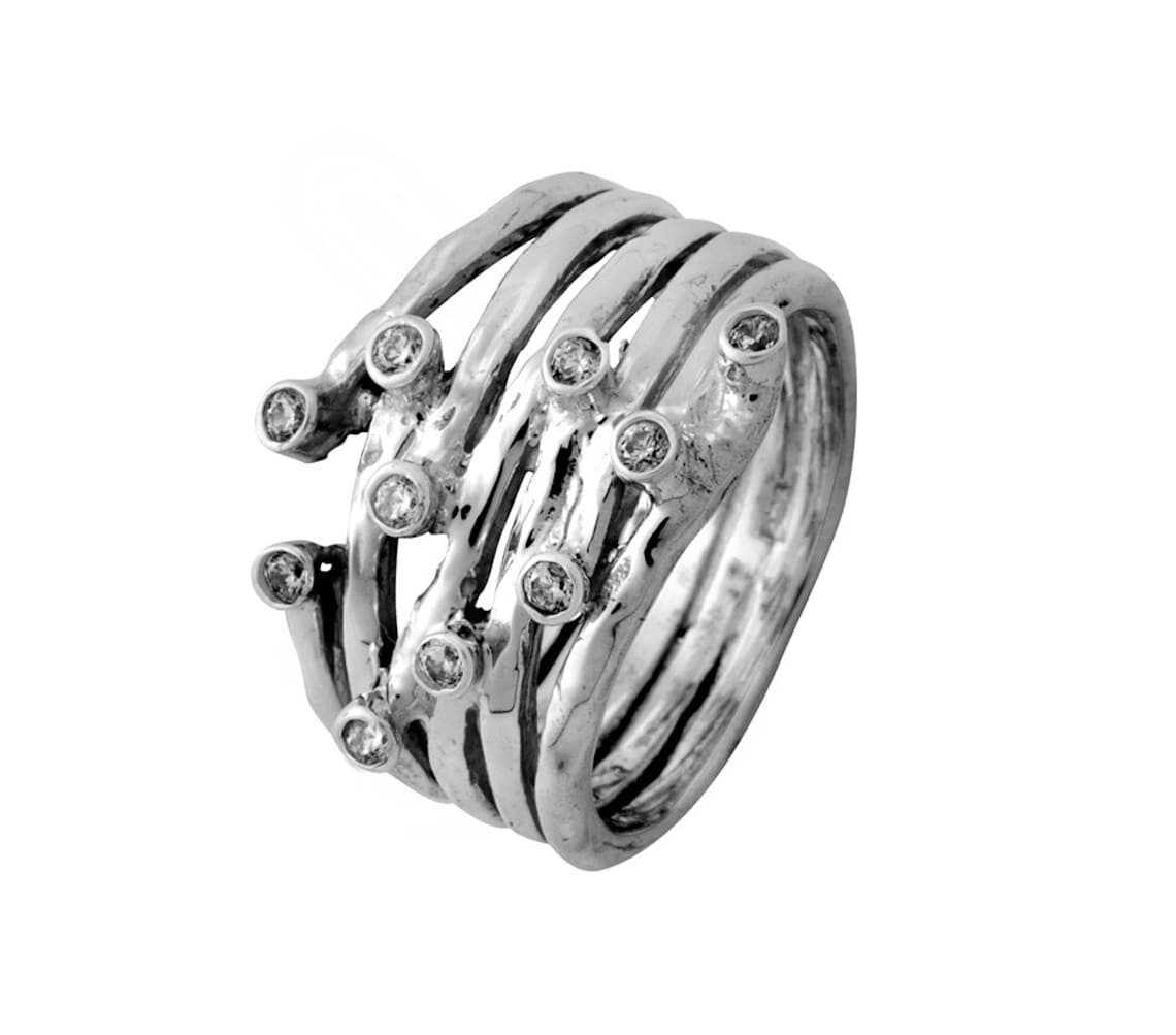 925 Sterling Silver Handmade Statement Ring 0.8 Carat White - Etsy