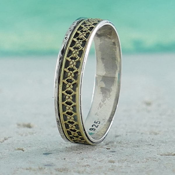 Mixed Metal Band - Etsy