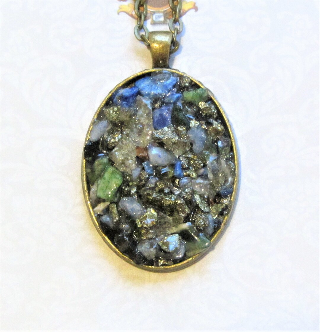 Gem Chip Necklace Cluster Stone Necklace Handmade Druzy - Etsy UK