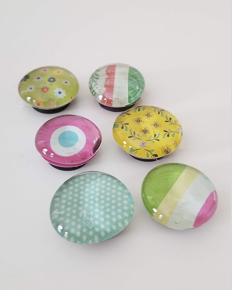 Glass Pebble Magnets Set of 6 Springtime Surprise - Etsy