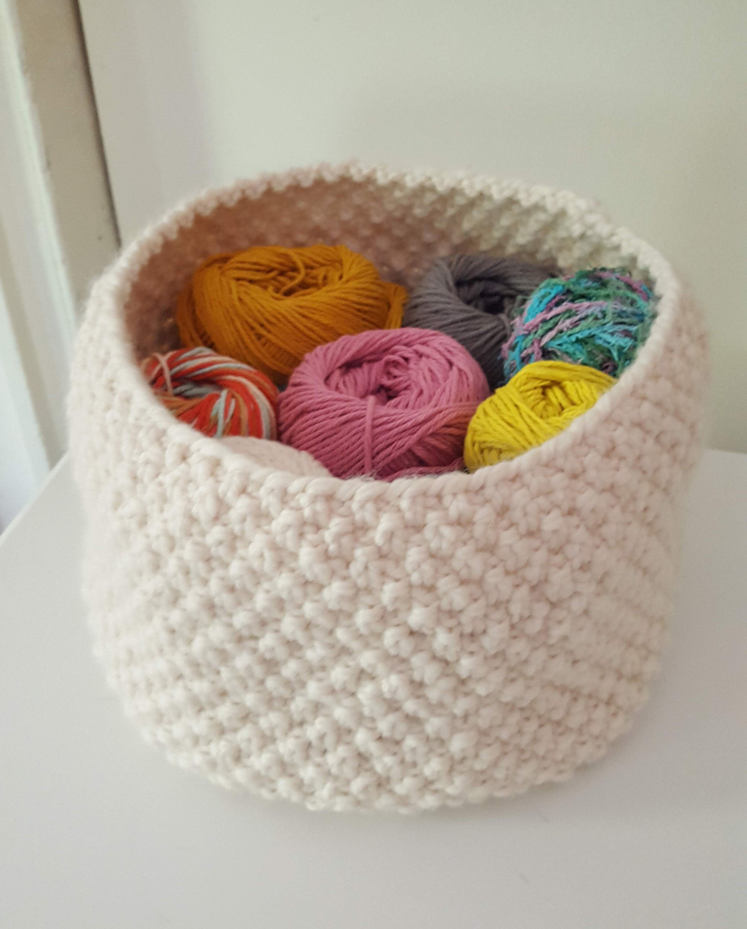 Hand Knit Basket - Etsy