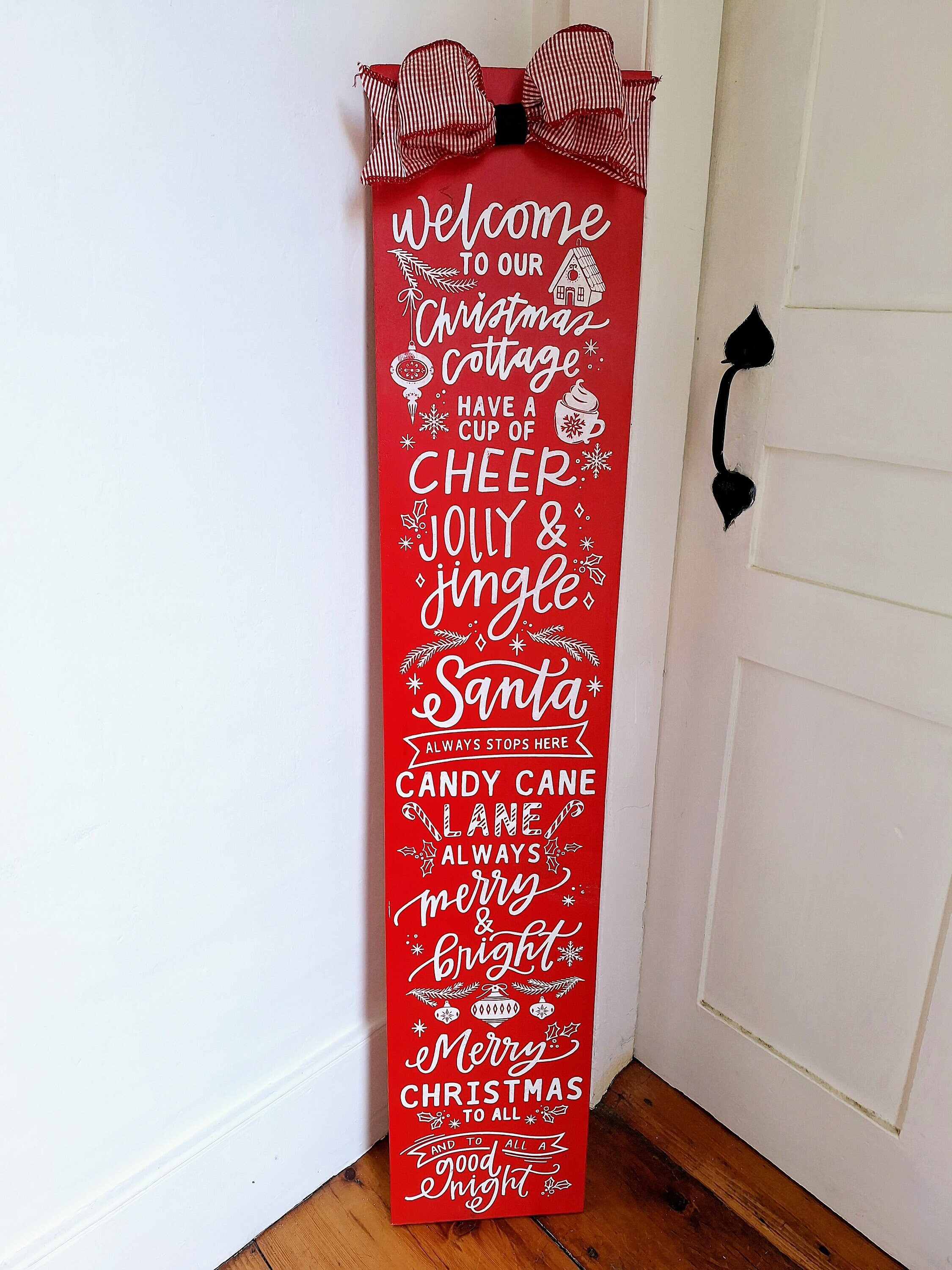 Christmas Cottage Porch Leaner Sign - Etsy