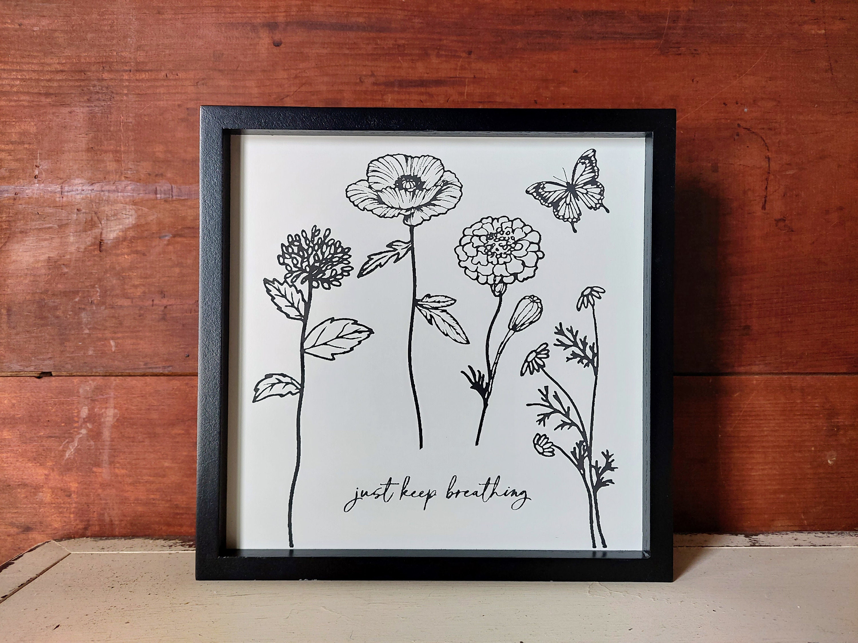 Just Keep Breathing Modern Farmhouse Wooden Decor Sign - Etsy