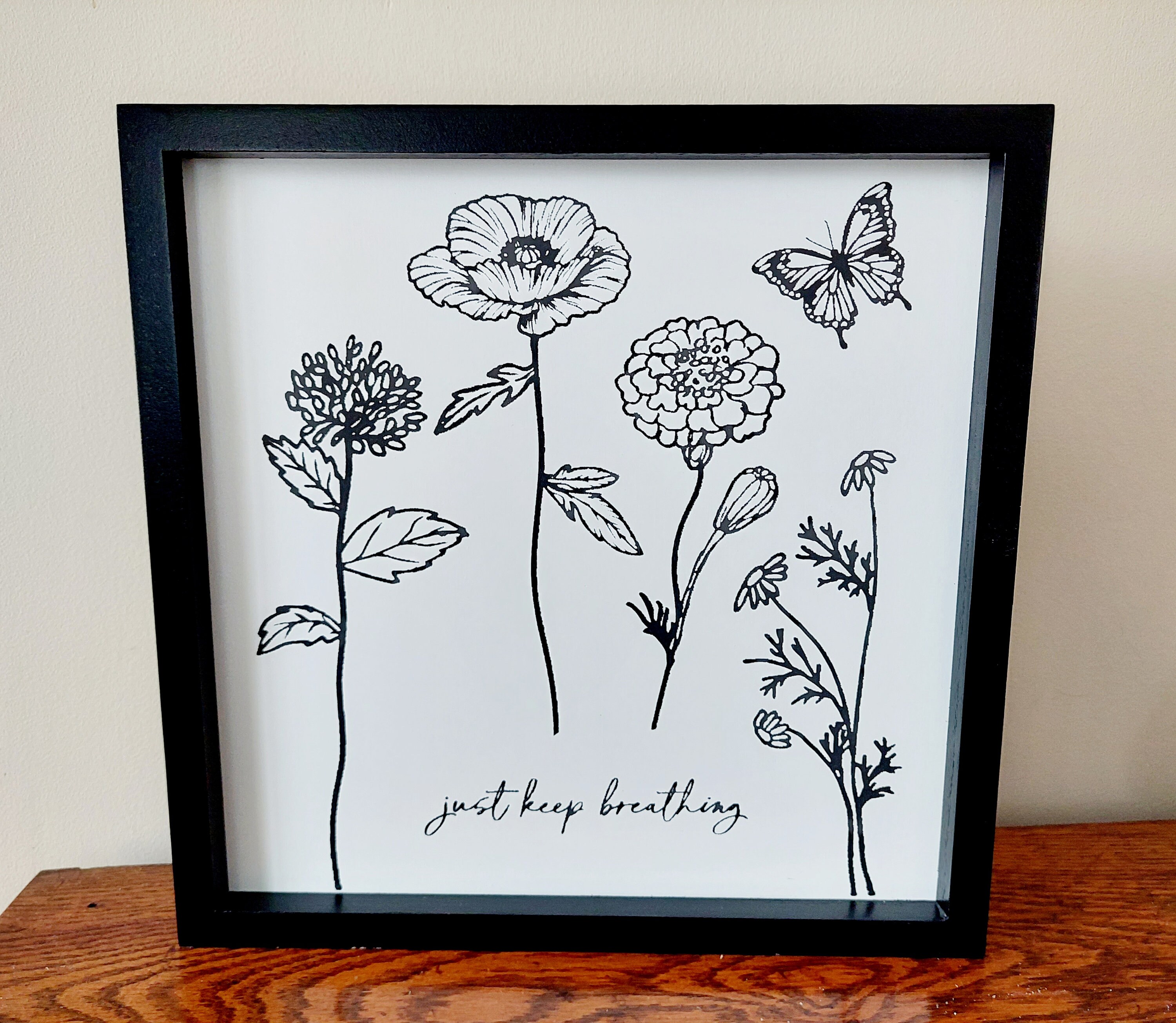 Just Keep Breathing Modern Farmhouse Wooden Decor Sign - Etsy