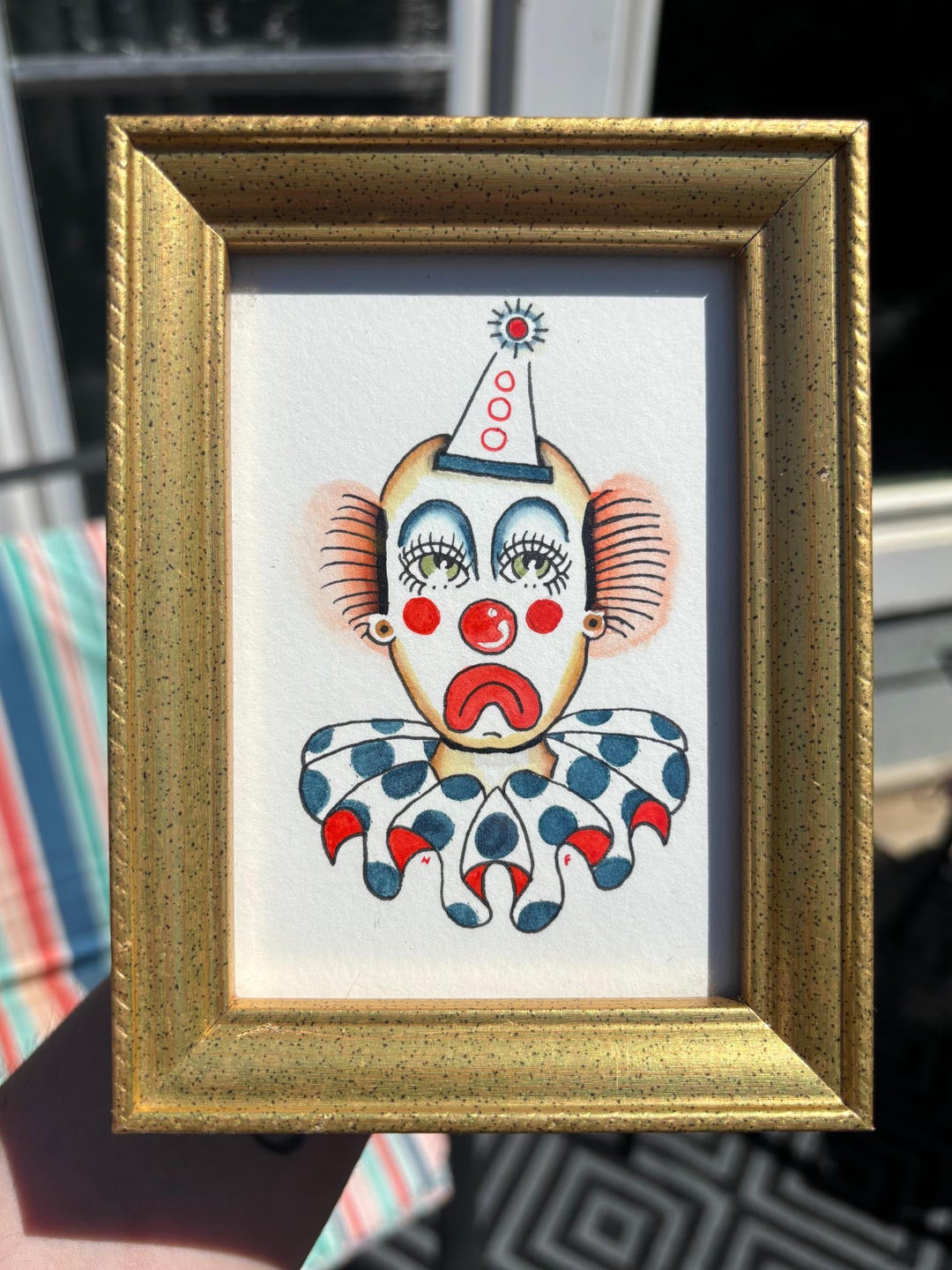 Sad Clown Traditional Flash Painting Framed - Etsy