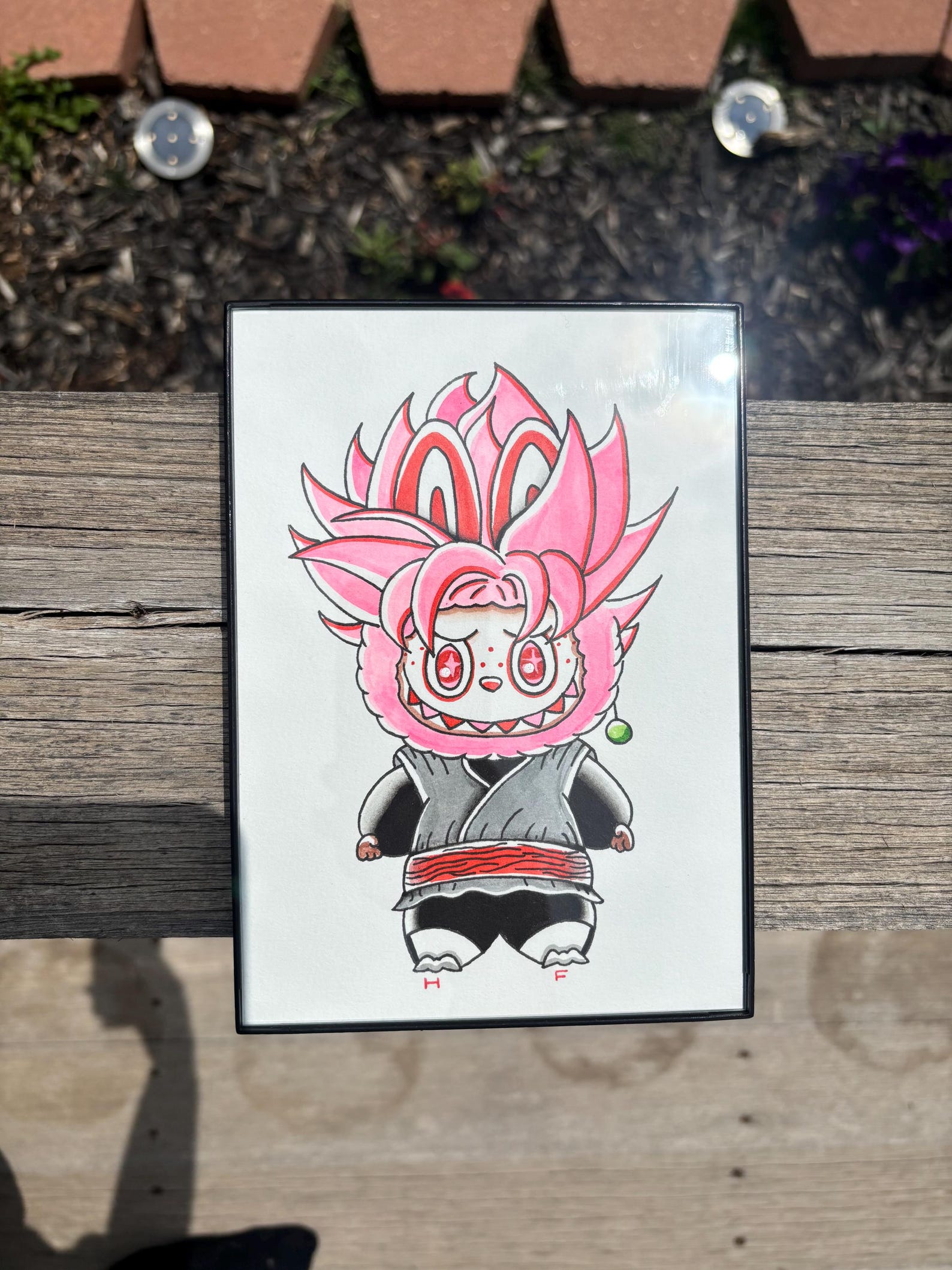 Super Saiyan Rose Goku Labubu DBZ Traditional Flash Painting Framed - Etsy