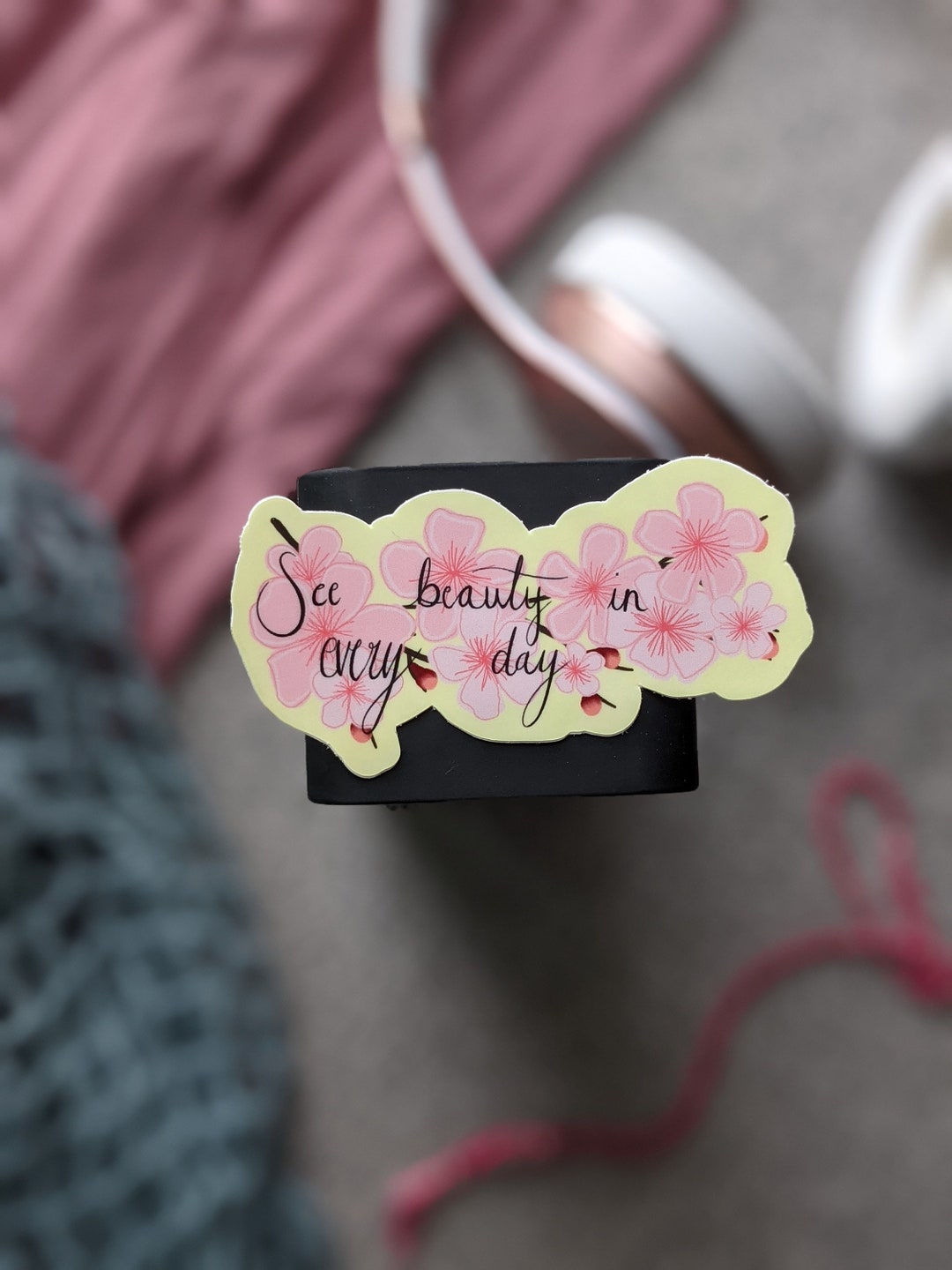 See Beauty in All Things Sticker Cherry Blossom Sticker Pink - Etsy