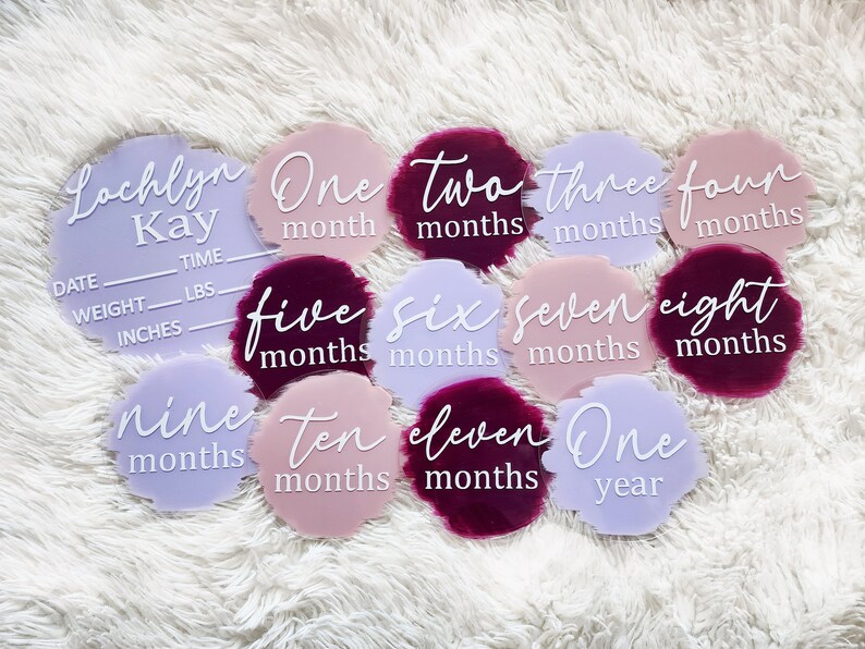 Acrylic Baby Milestone Discs/personalized Baby Shower Gift/baby Photo ...