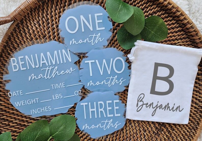 Acrylic Baby Milestone Discs/personalized Baby Shower Gift/baby Photo ...
