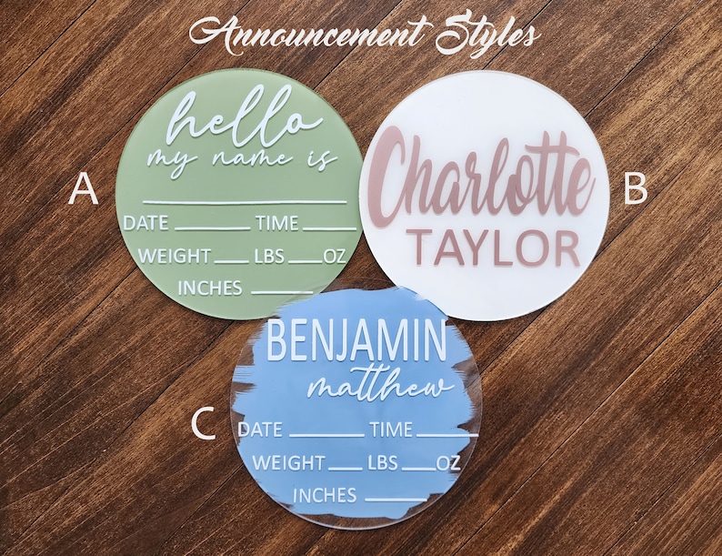 Acrylic Baby Girl Milestone Discs/personalized Baby Shower Gift/monthly ...