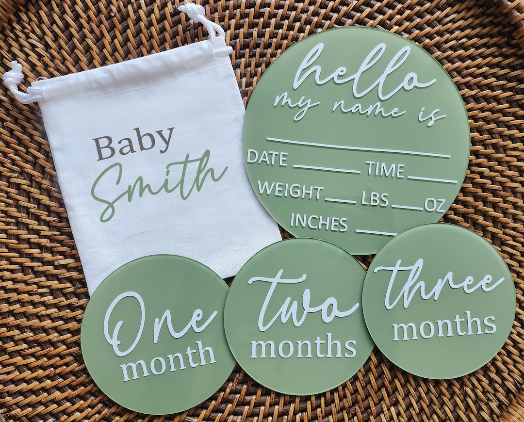 Acrylic Baby Milestone Discs/personalized Baby Shower Gift/baby Photo ...