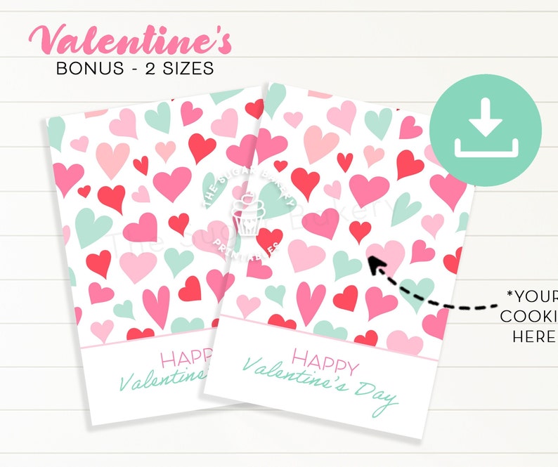 Happy Valentine's Day Cookie Cards, Sweetheart Valentine Cookie Card ...